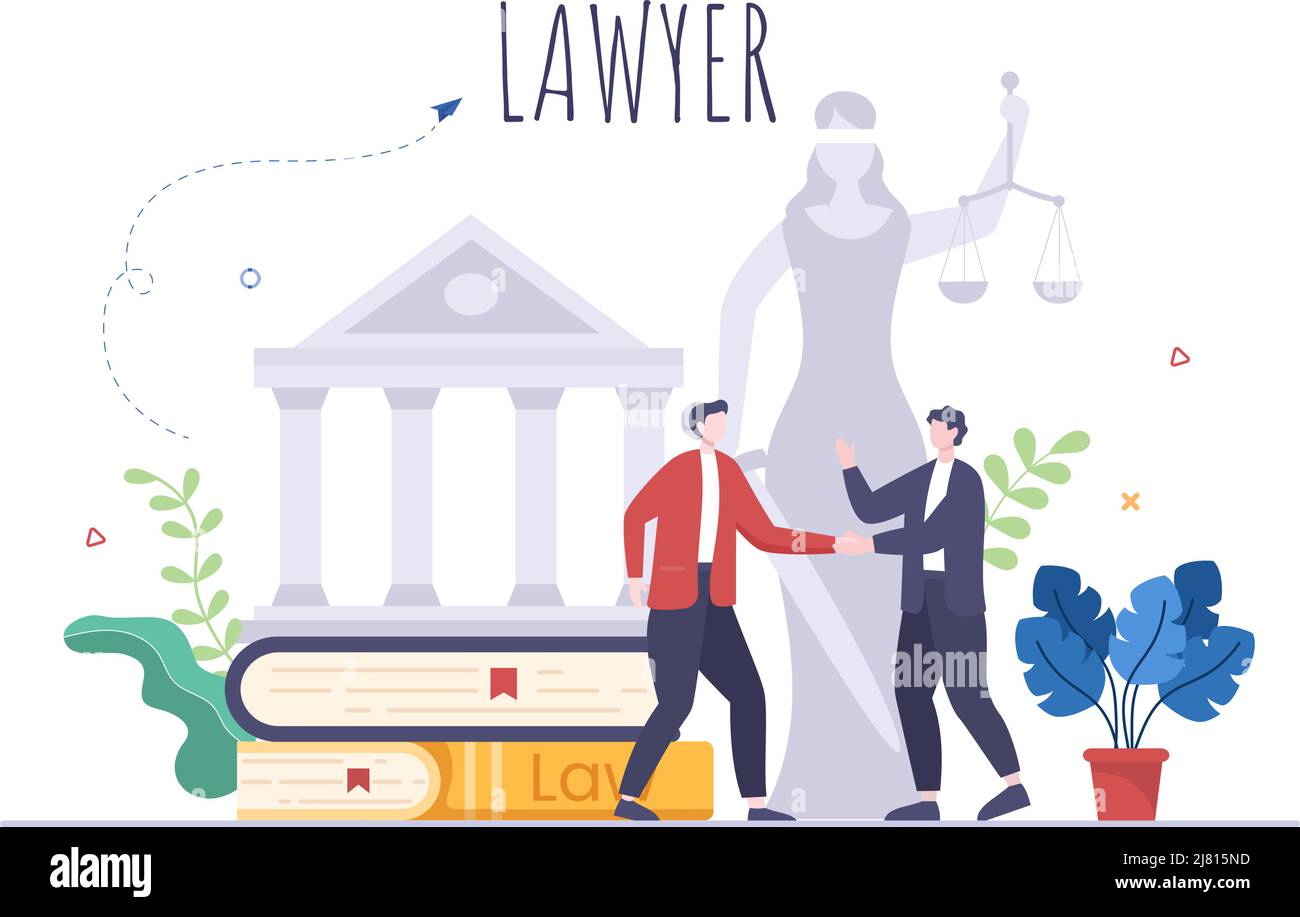 Lawyer, Attorney and Justice with Laws, Scales, Buildings, Book or ...