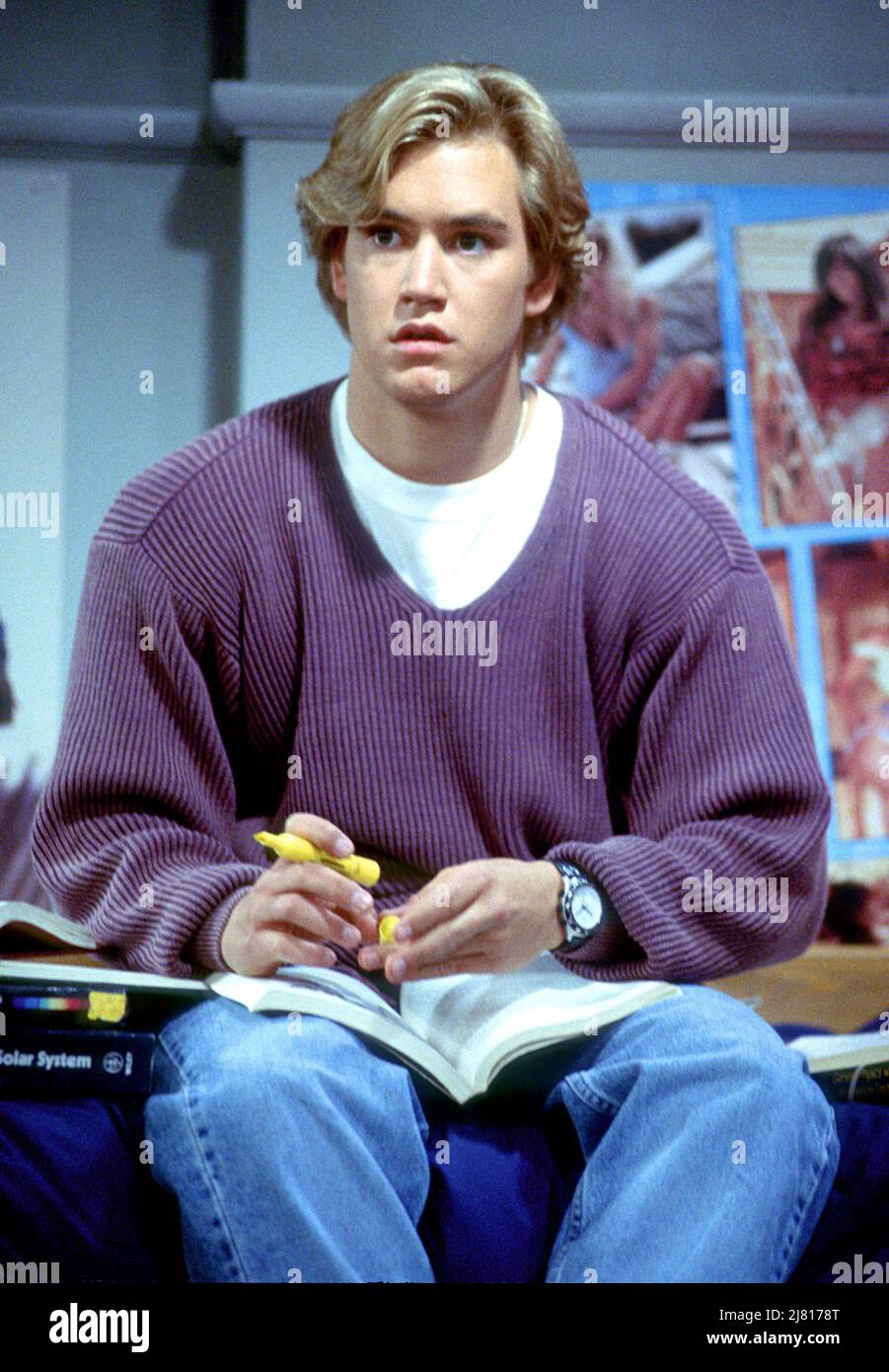 Mark-Paul Gosselaar on the set of Saved by the Bell in 1993 Credit: Ron ...