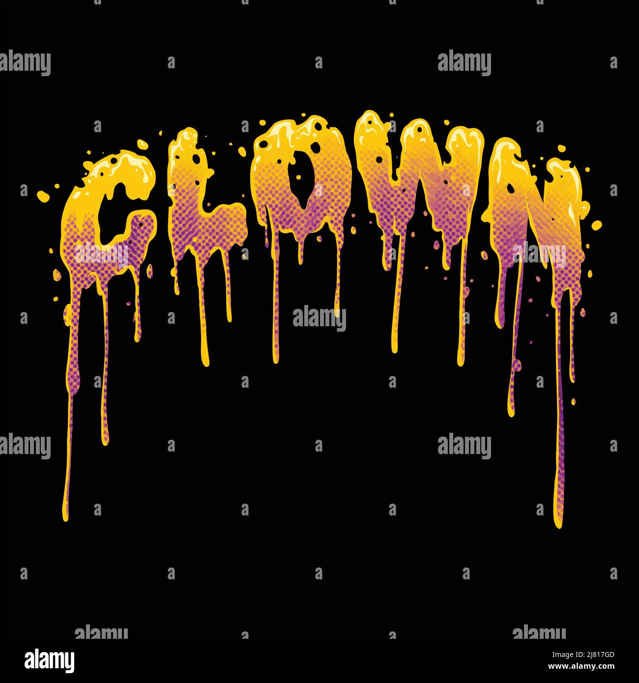 Colorful melting clown lettering vector illustrations for your work ...