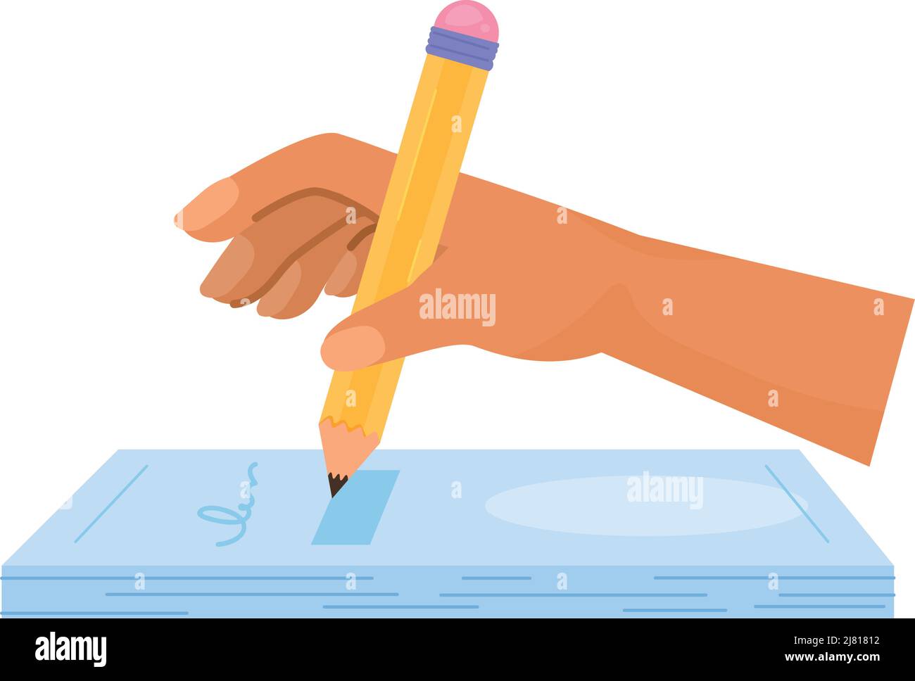hand writing with pencil icon Stock Vector Image & Art - Alamy
