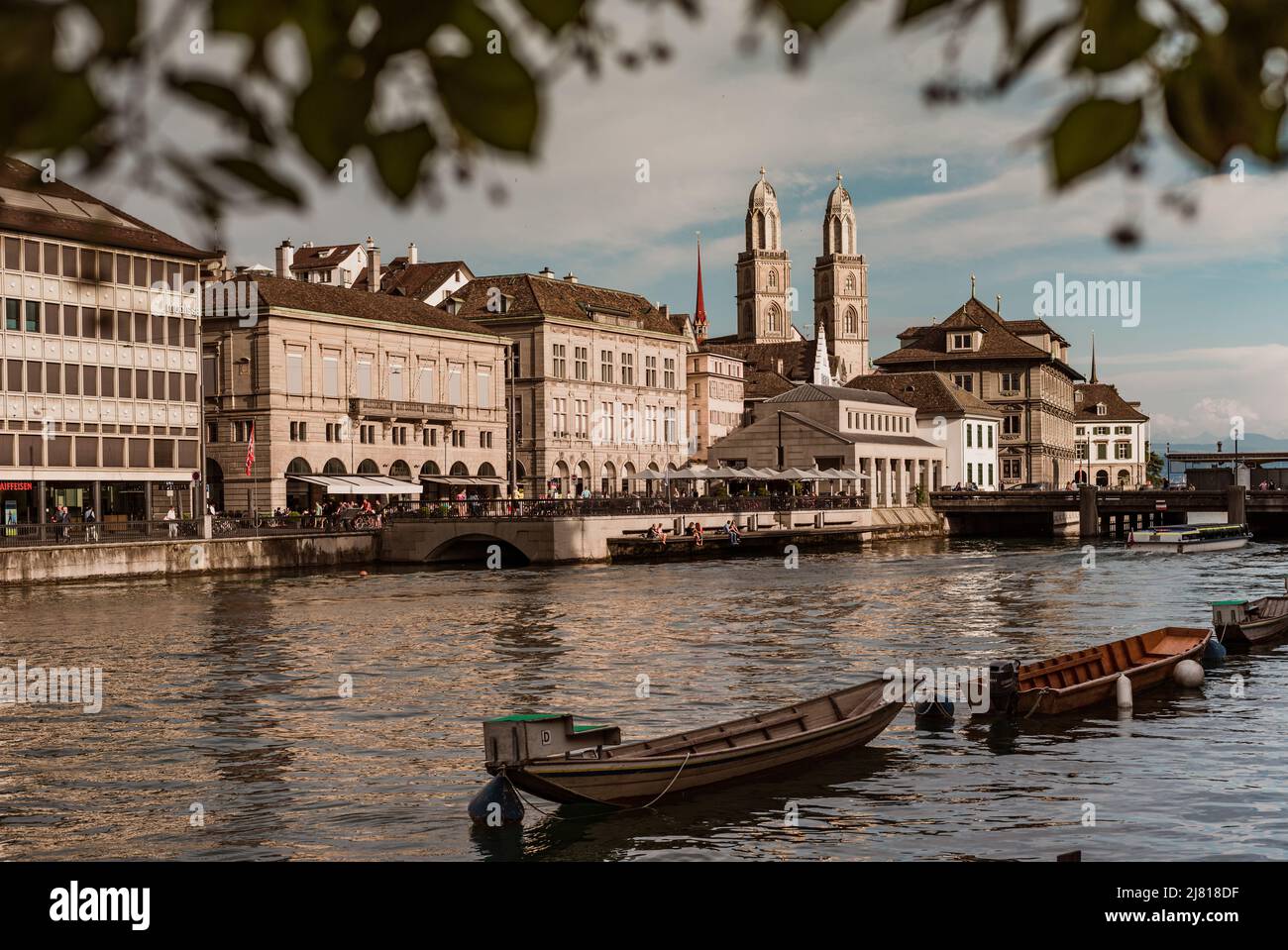 Zurich Switzerland. 5. July 2018 view of historic Zurich city center ...