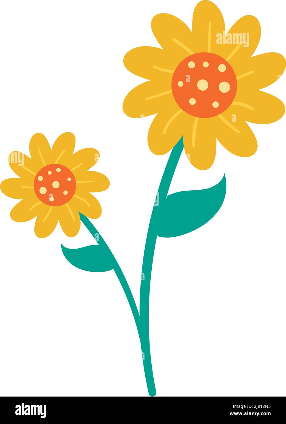 yellow garden flowers nature icon Stock Vector Image & Art - Alamy