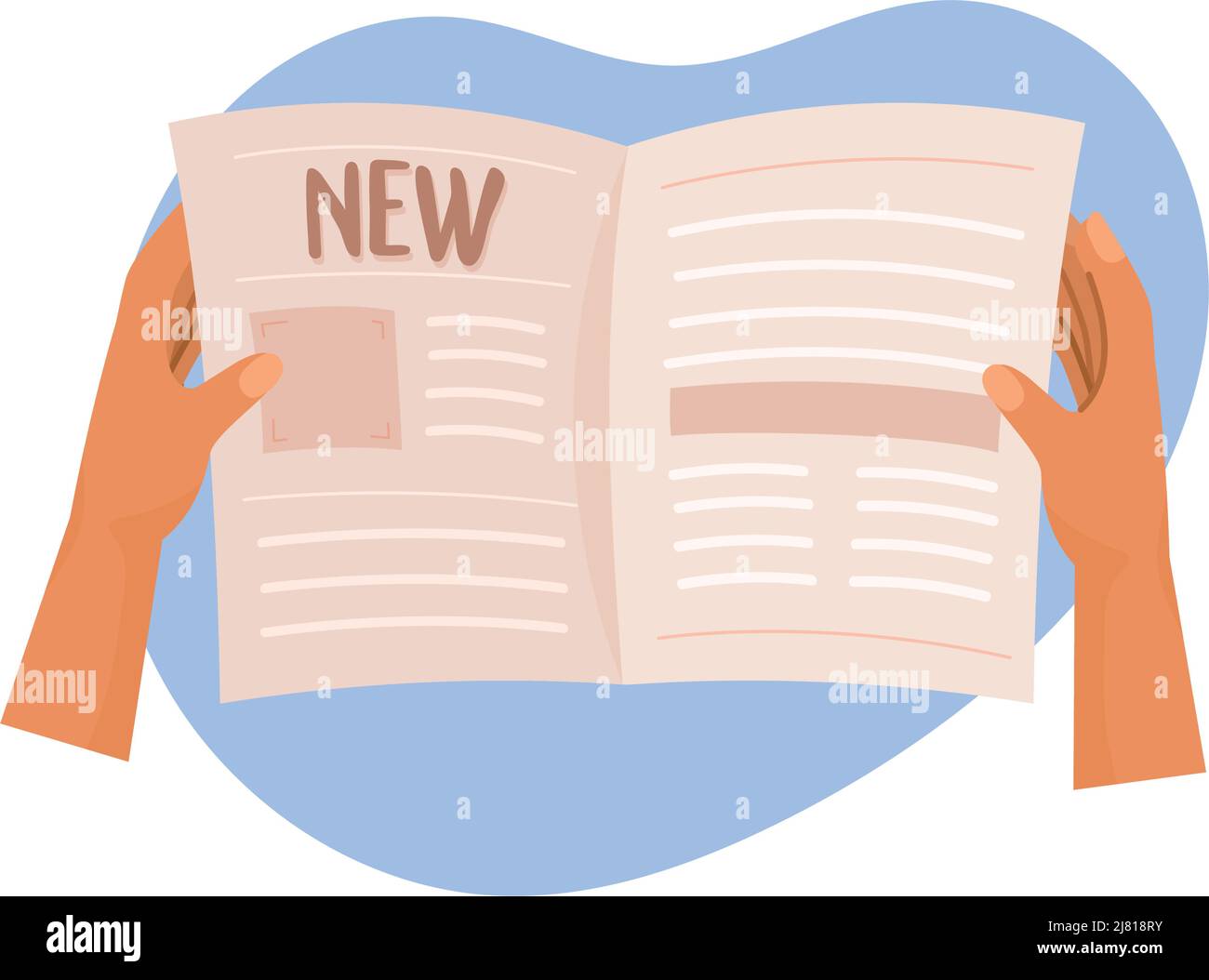 Hands holding newspaper Cut Out Stock Images & Pictures - Alamy