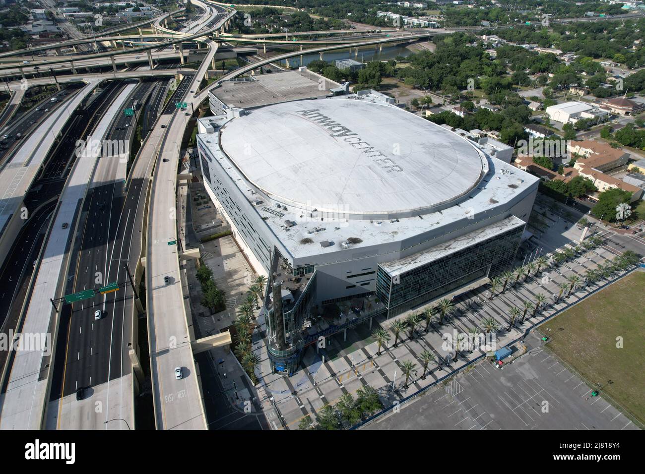 An aerial view of the Amway Center, Saturday, Apr. 30, 2022 in Orlando ...