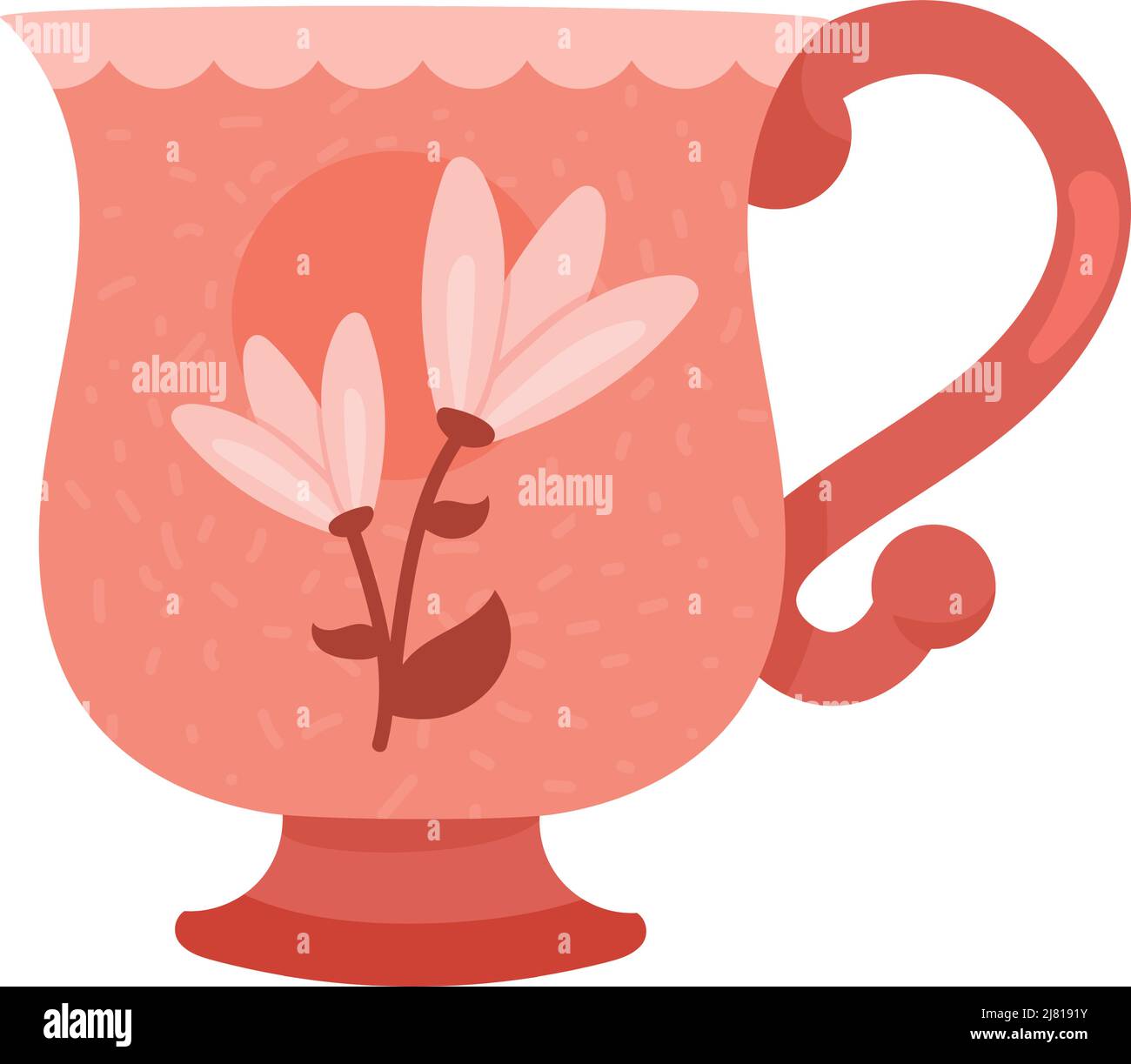 red teacup with flowers icon Stock Vector Image & Art - Alamy