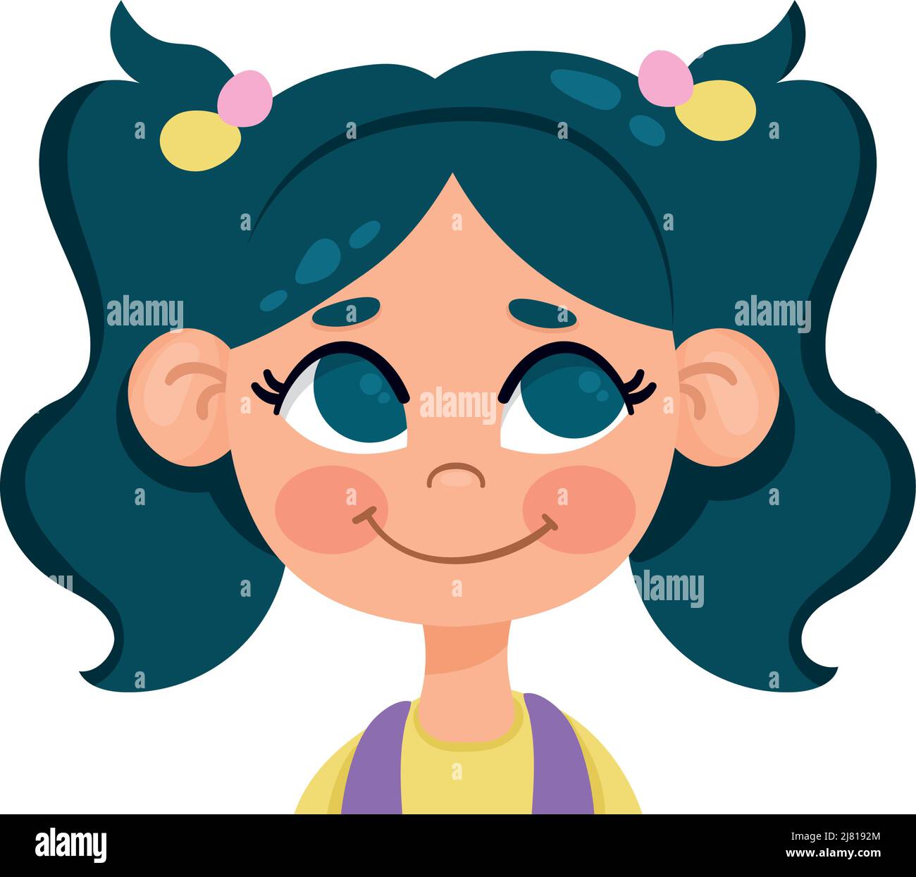 cute little girl head character Stock Vector Image & Art - Alamy
