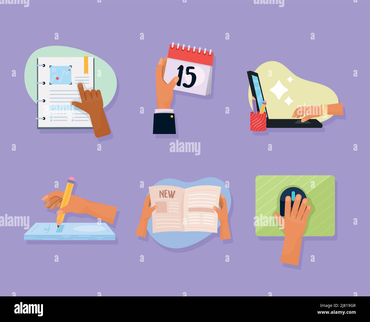 set of hands working scenes Stock Vector Image & Art - Alamy