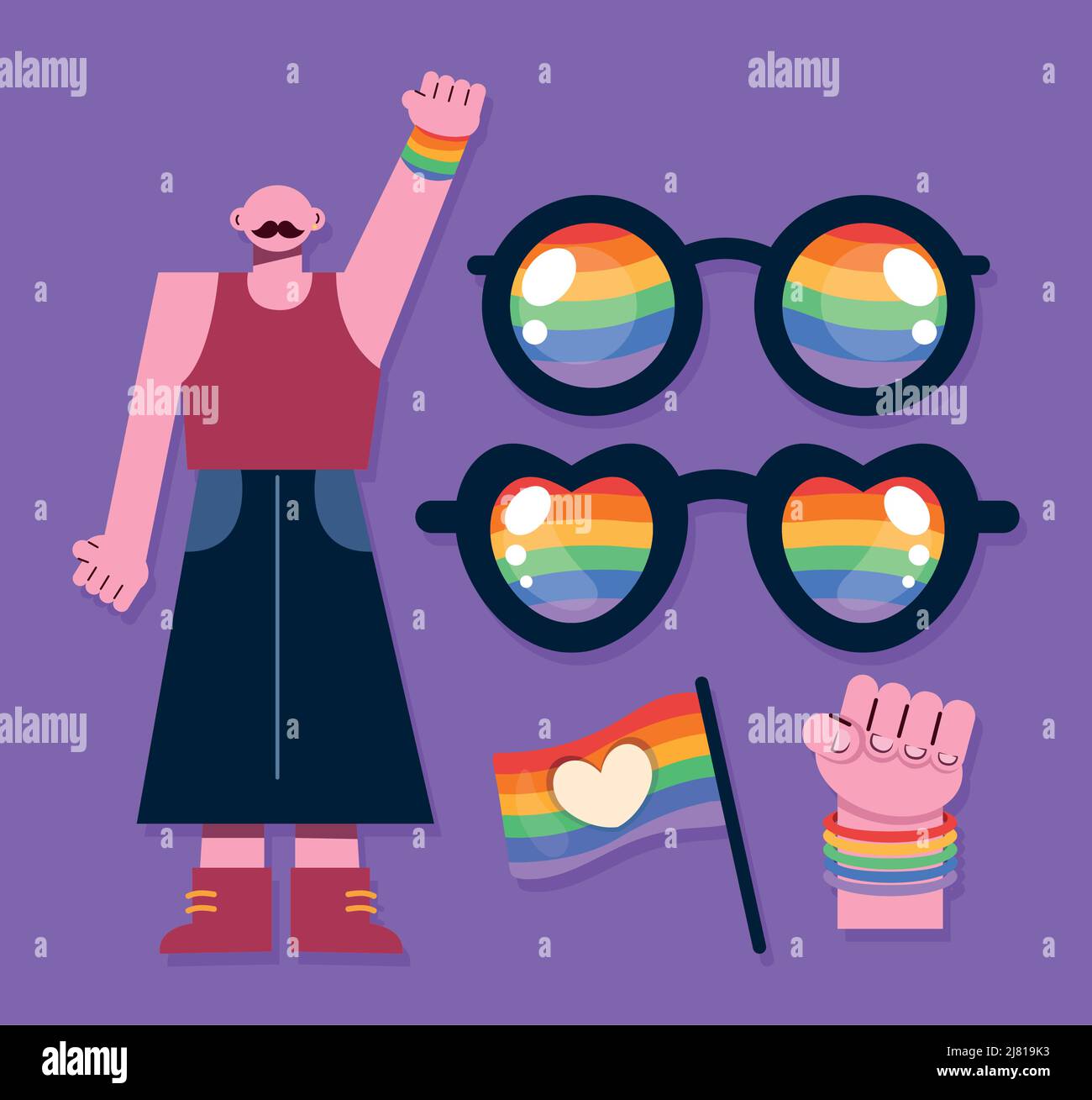 five lgtbiq community set icons Stock Vector Image & Art - Alamy