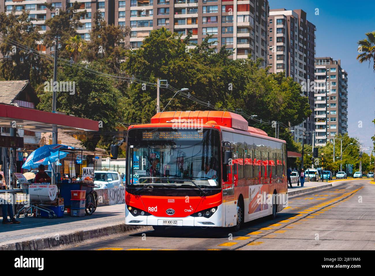 Santiago, Chile - December 2021: A Transantiago, or Red Metropolitana ...