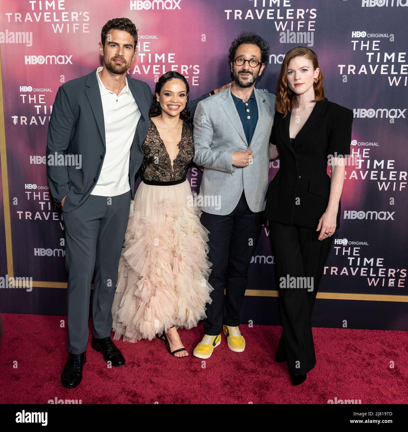 New York, NY - May 11, 2022: Theo James, Natasha Lopez wearing dress by ...