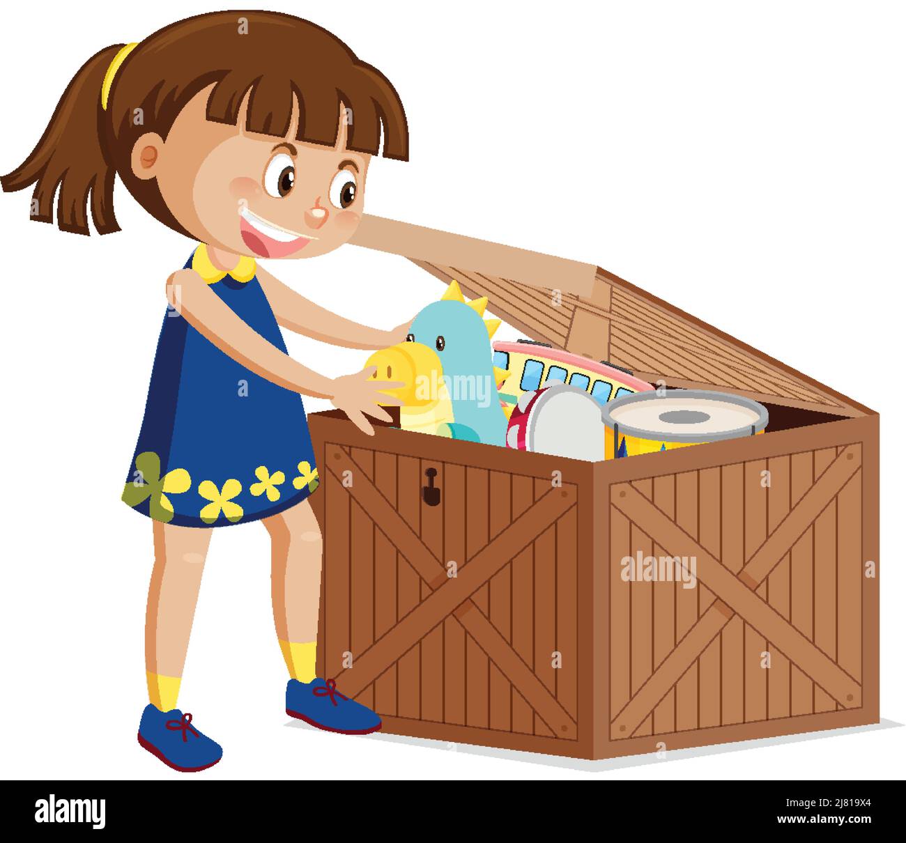 Children Putting Toys Away Clipart