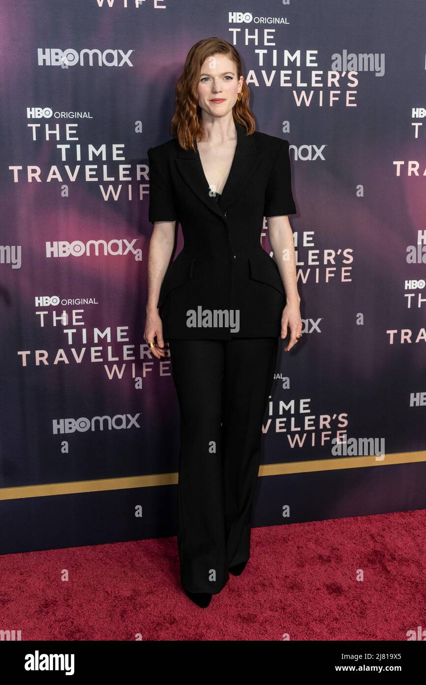 New York, NY - May 11, 2022: Rose Leslie wearing suit by David Koma ...