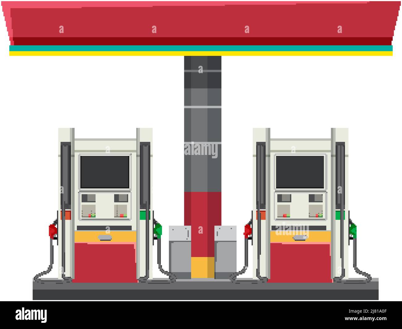 Gas station with petrol pump illustration Stock Vector Image & Art - Alamy