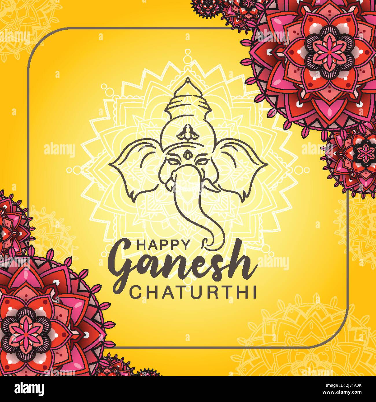 Happy Ganesh Chaturthi Poster illustration Stock Vector Image & Art - Alamy