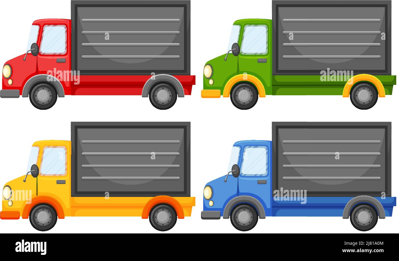 Delivery truck in cartoon style illustration Stock Vector Image & Art ...