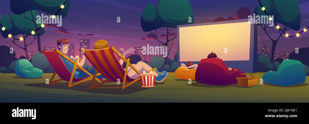 Film garden outdoor screen Stock Vector Images - Alamy