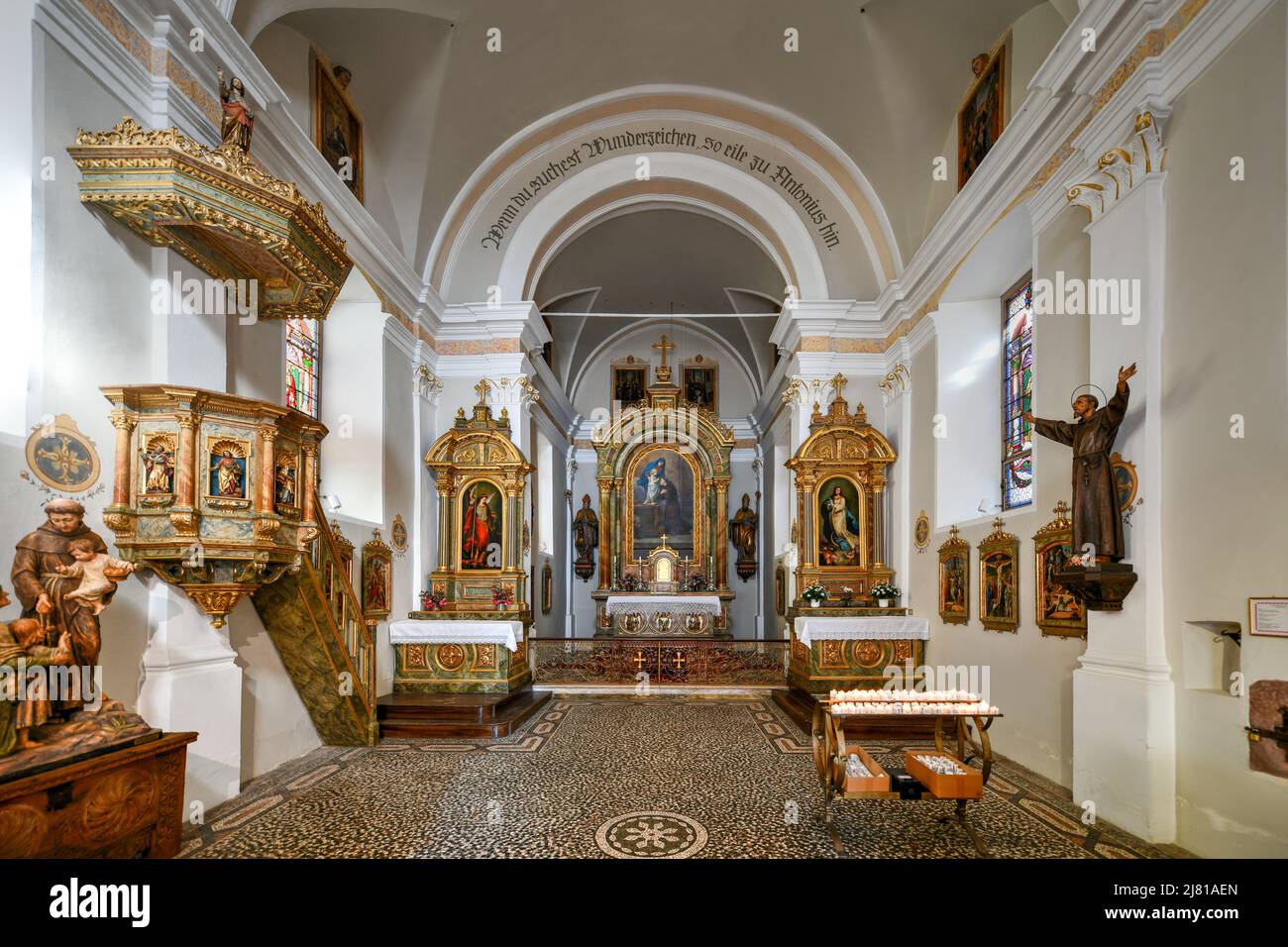 Ortisei, Italy - Aug 14, 2021: Beautiful landscape of Saint Anthony's ...