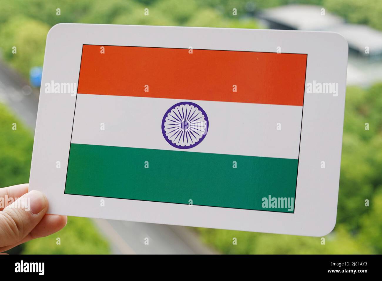 China. 10th May, 2022. In this photo illustration, the Indian flag is ...