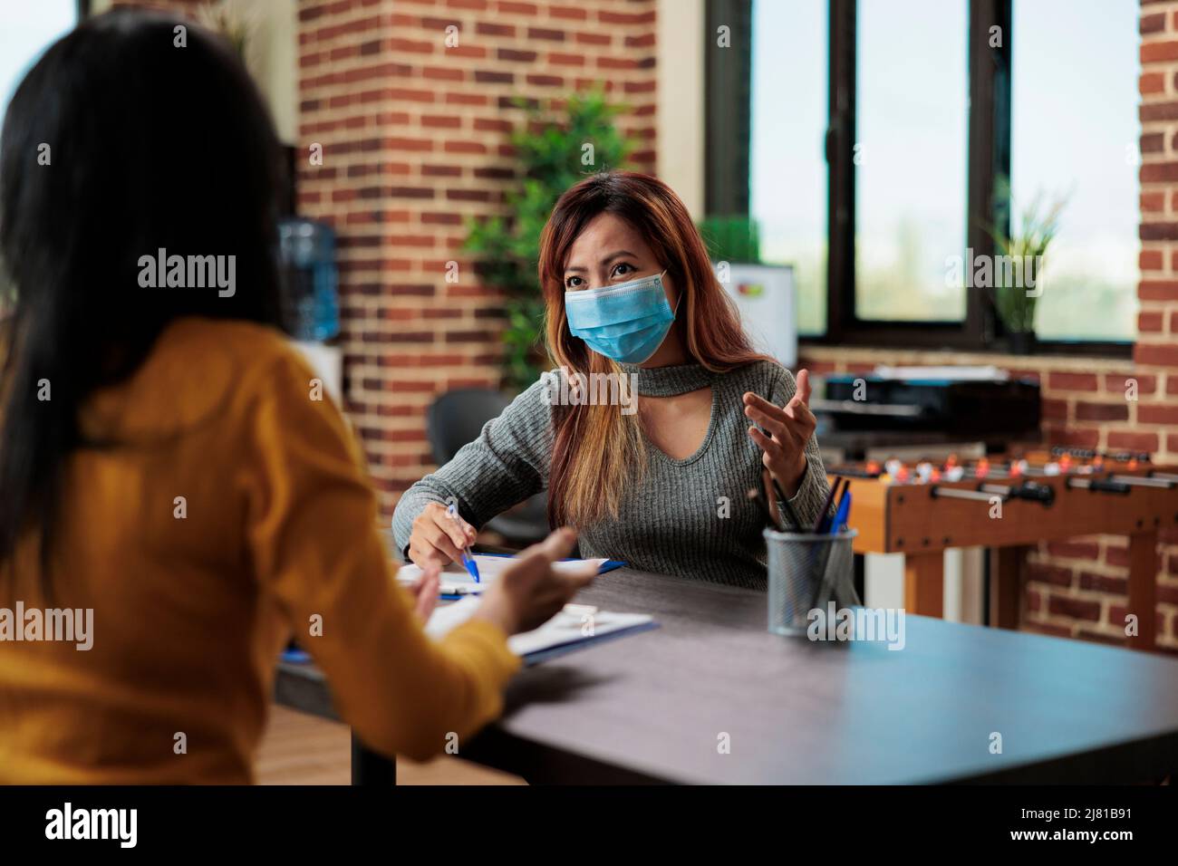 Managers women brainstorming ideas working at company partnership in ...