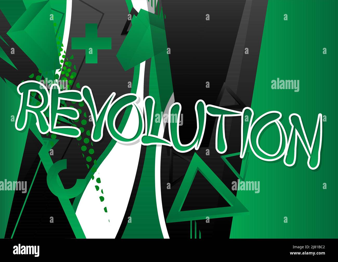 Revolution. Word written with Children's font in cartoon style Stock ...