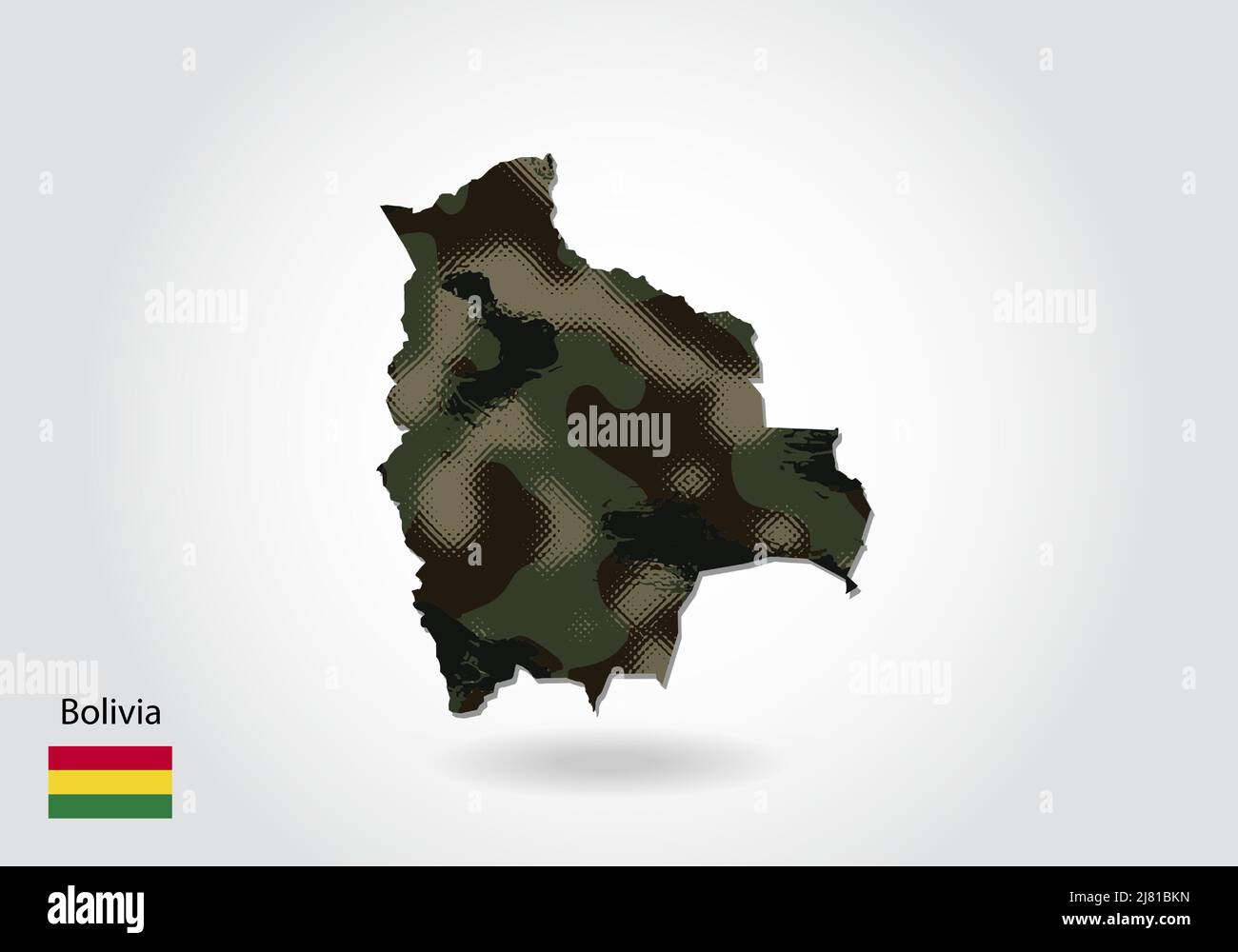 bolivia map with camouflage pattern, Forest / green texture in map ...
