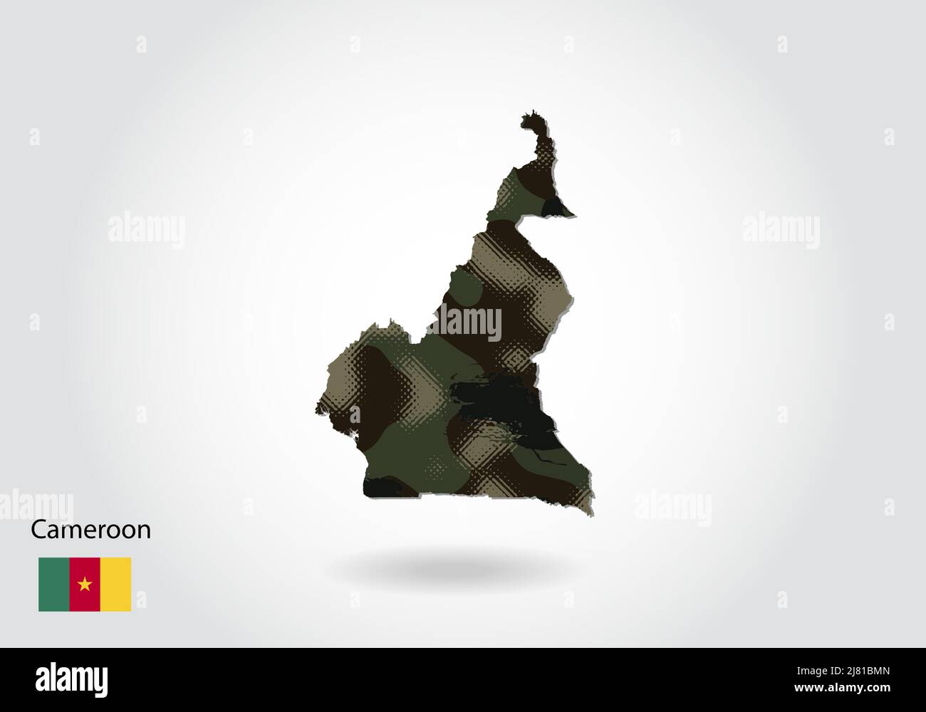cameroon map with camouflage pattern, Forest - green texture in map ...