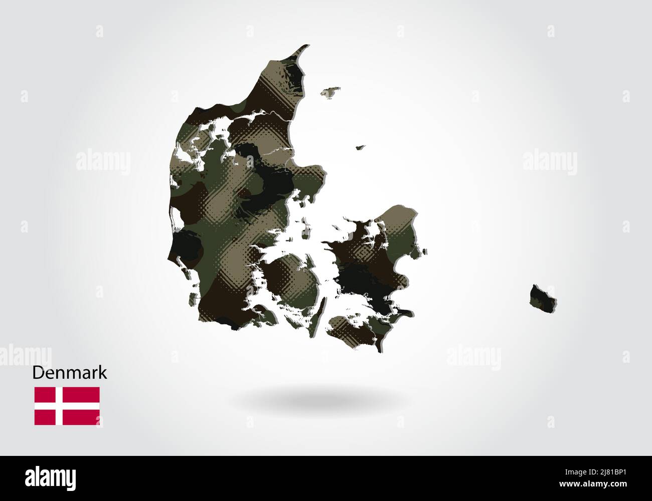 denmark map with camouflage pattern, Forest - green texture in map ...