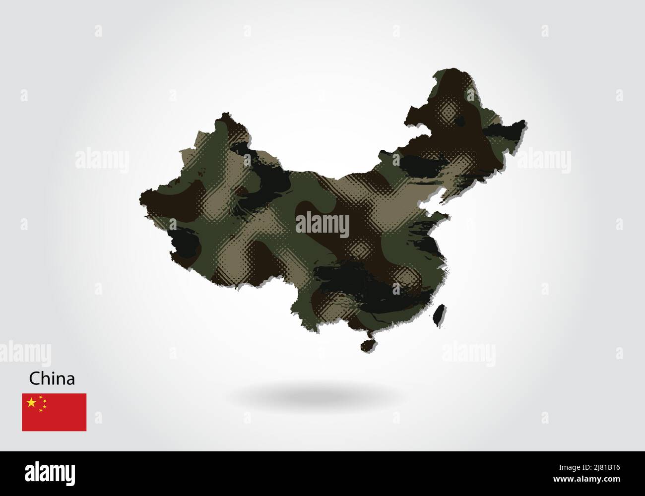 china map with camouflage pattern, Forest - green texture in map ...