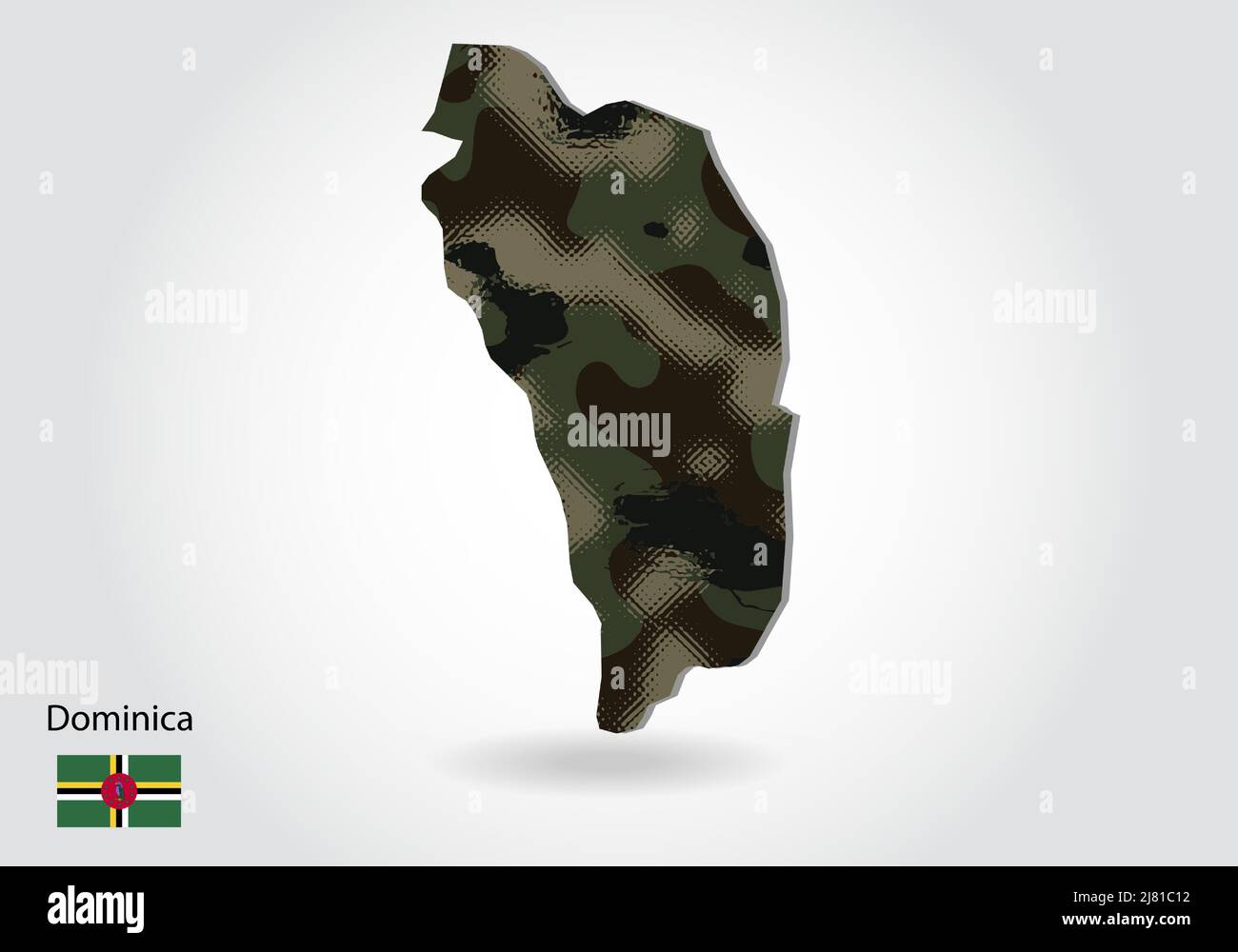 dominica map with camouflage pattern, Forest - green texture in map ...