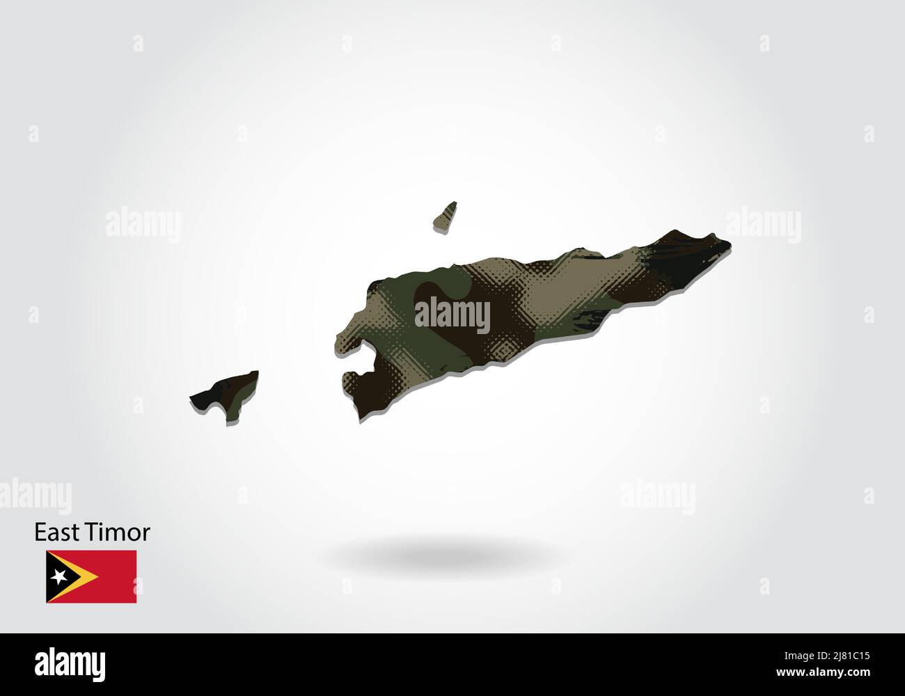 east Timor map with camouflage pattern, Forest - green texture in map ...