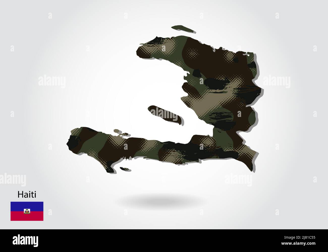 haiti map with camouflage pattern, Forest - green texture in map ...