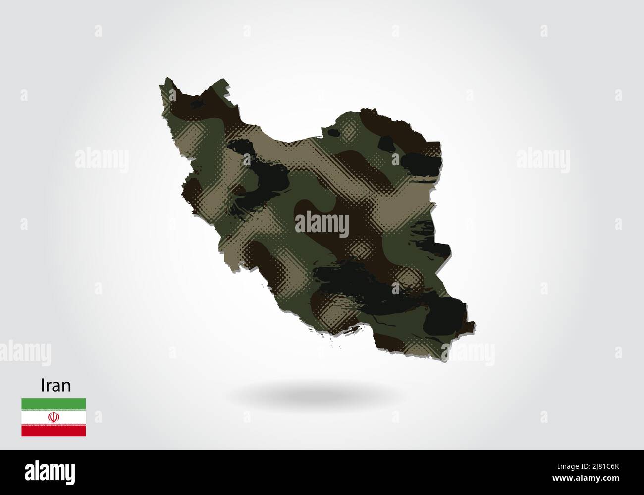 iran map with camouflage pattern, Forest - green texture in map ...
