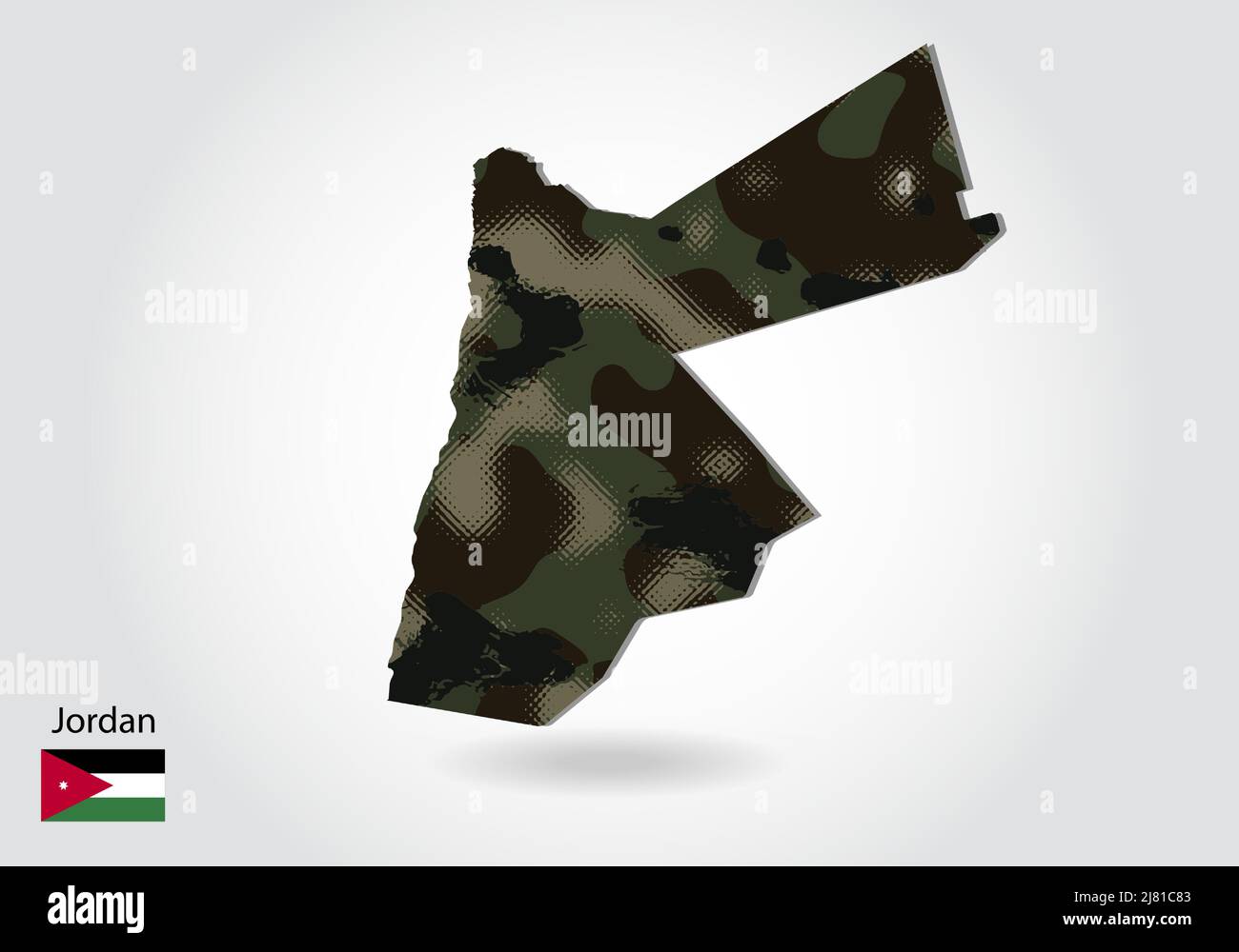 Jordan map with camouflage pattern, Forest - green texture in map ...