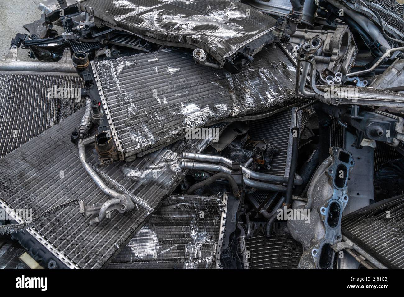 car parts at the scrap yard Stock Photo - Alamy