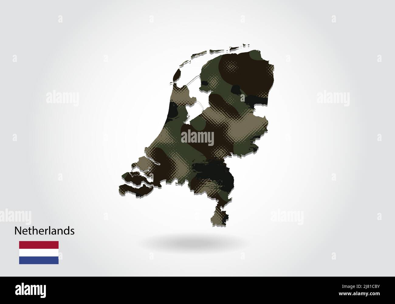Netherlands map with camouflage pattern, Forest - green texture in map ...