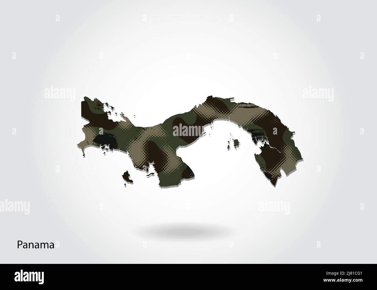 Panama map with camouflage pattern, Forest - green texture in map ...
