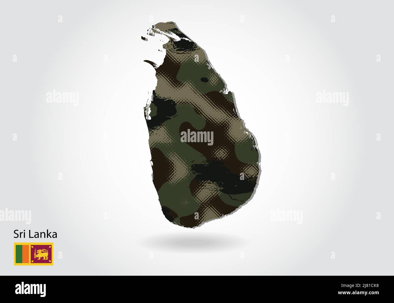 sri lanka map with camouflage pattern, Forest - green texture in map ...