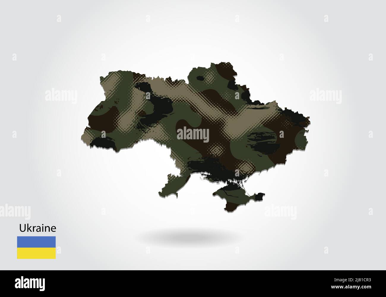 Ukraine map with camouflage pattern, Forest - green texture in map ...