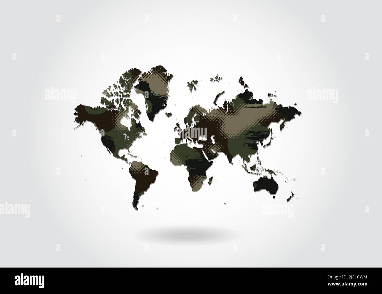 world map with camouflage pattern, Forest - green texture in map ...