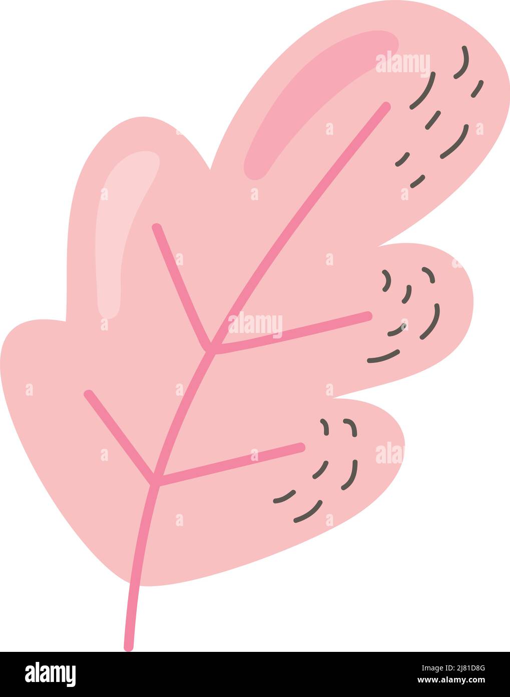pink leaf plant nature icon Stock Vector Image & Art - Alamy