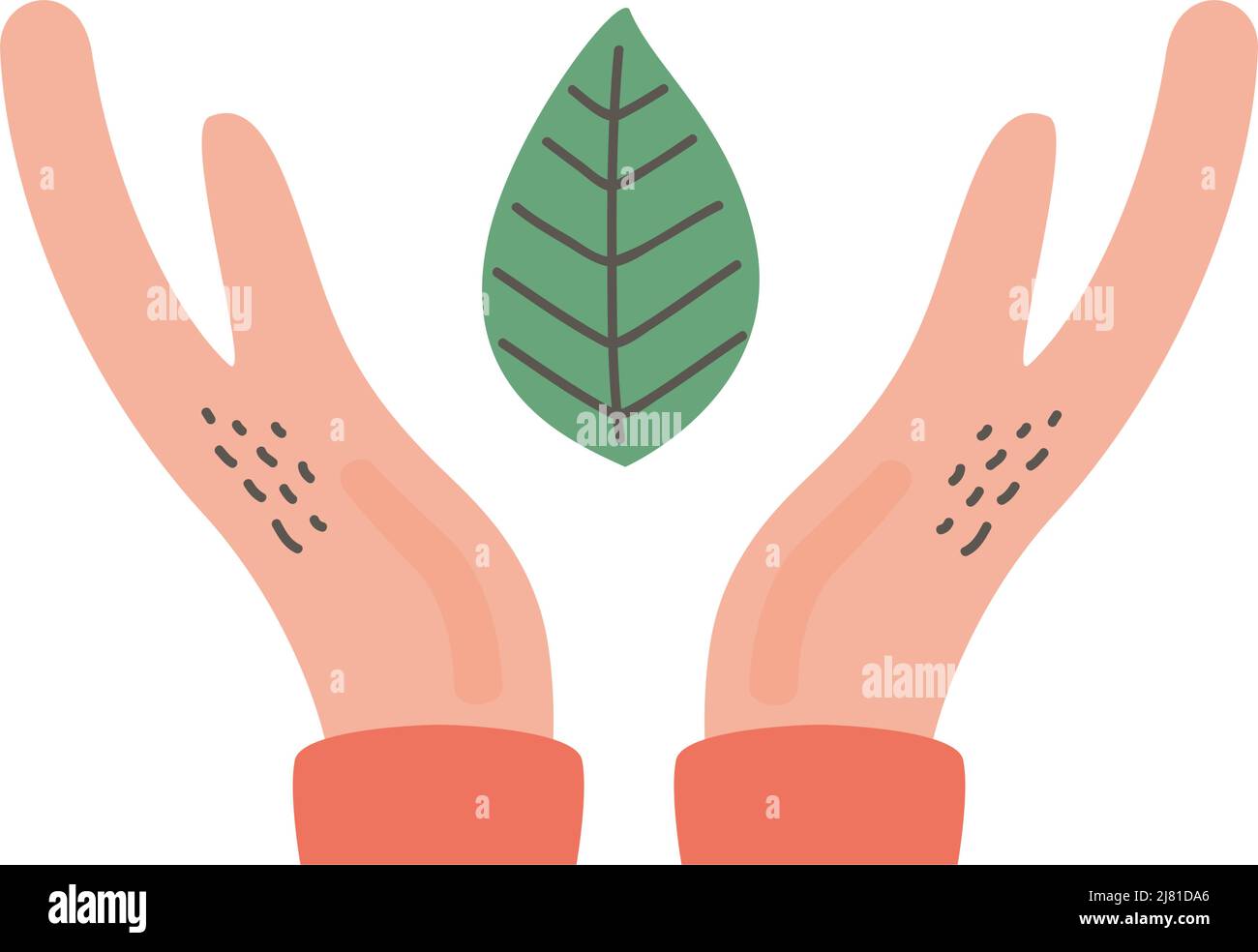 hands human protection leaf icon Stock Vector Image & Art - Alamy