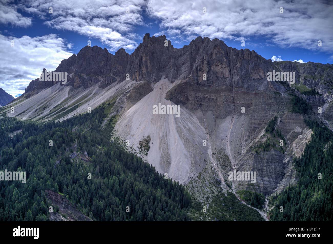 Colors of the Dolomites in the Funes view of the valley in Southern ...