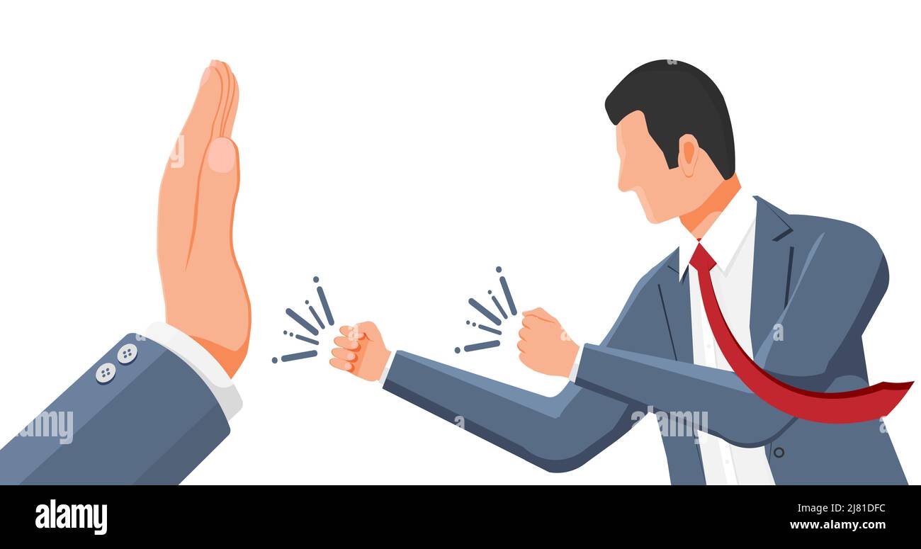 Big Hand Show Stop Gesture to Businessman Stock Vector Image & Art - Alamy