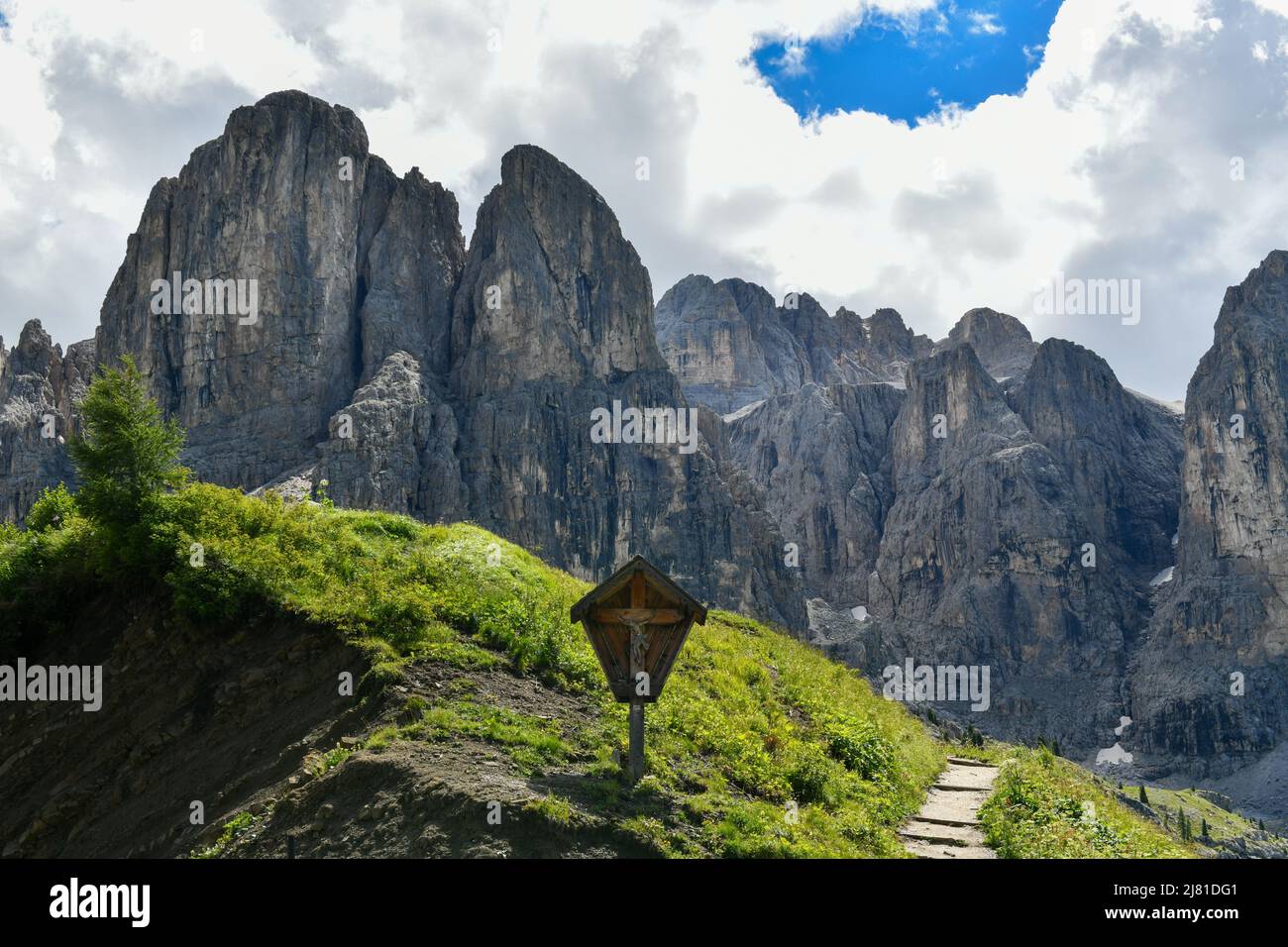 Colors of the Dolomites in the Funes view of the valley in Southern ...