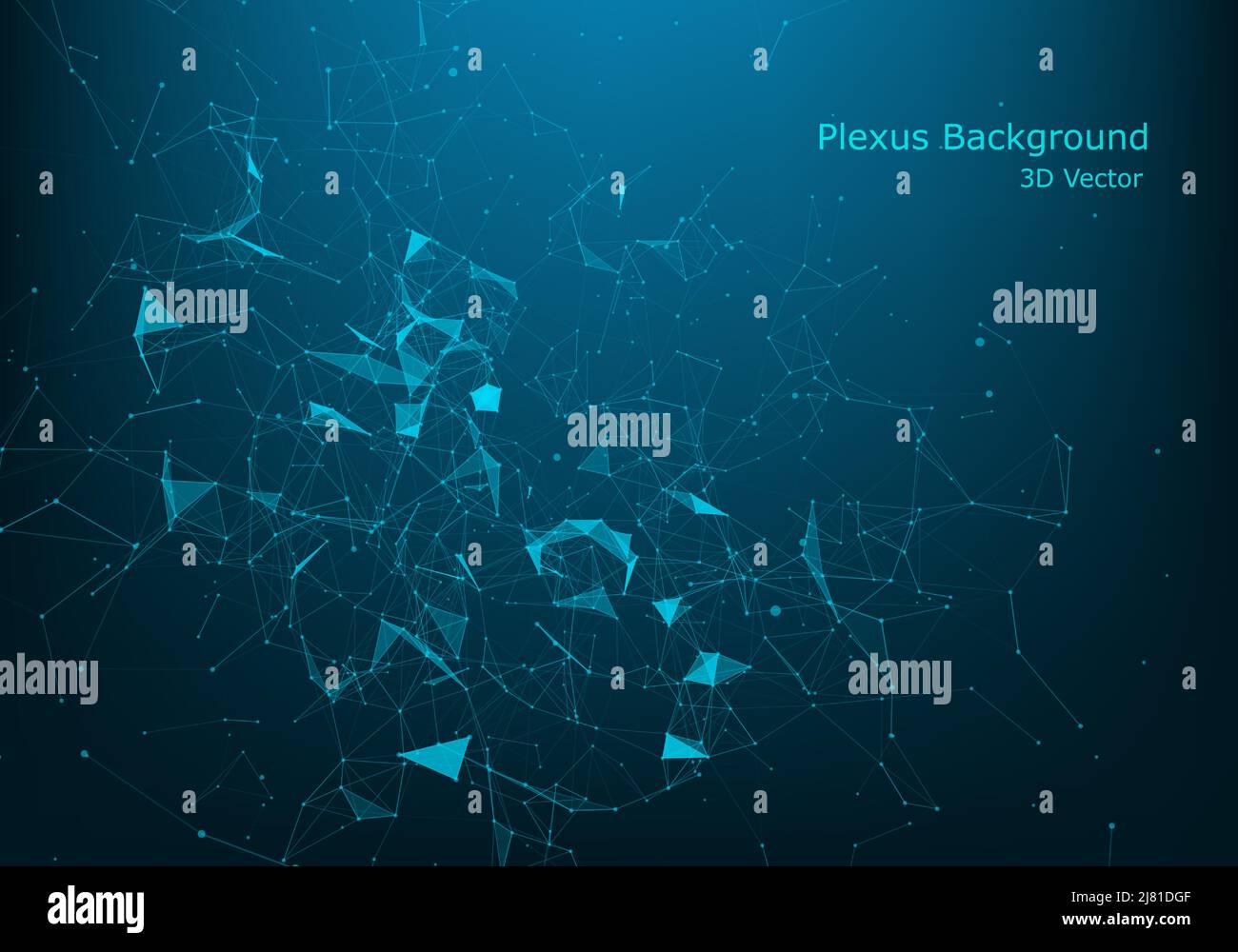 Technology abstract background with connected line and dots. Big data visualization. Perspective ...