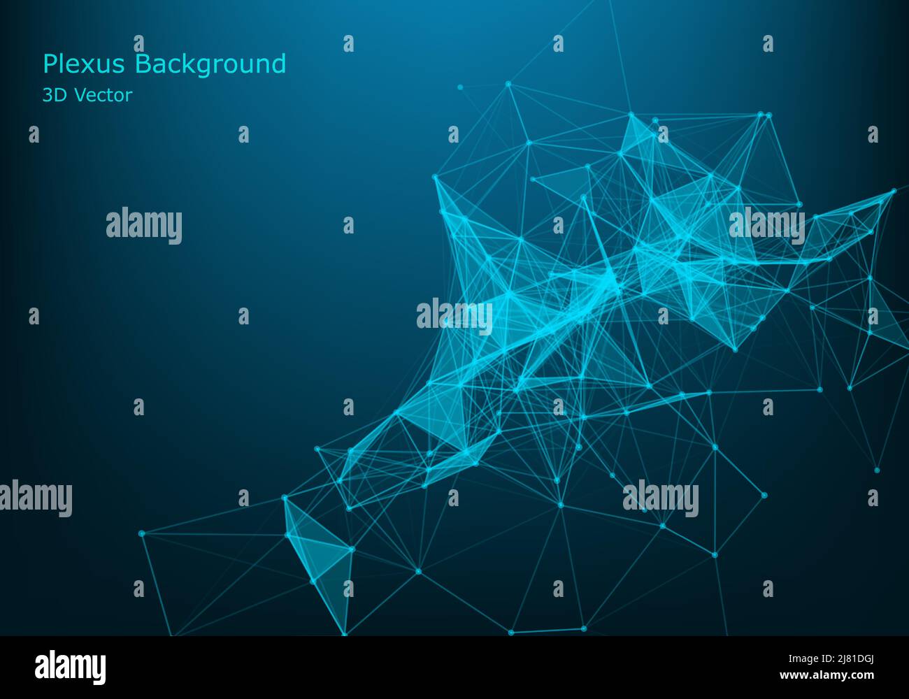 Abstract vector particles and lines. Plexus effect. Futuristic illustration. Polygonal Cyber ...