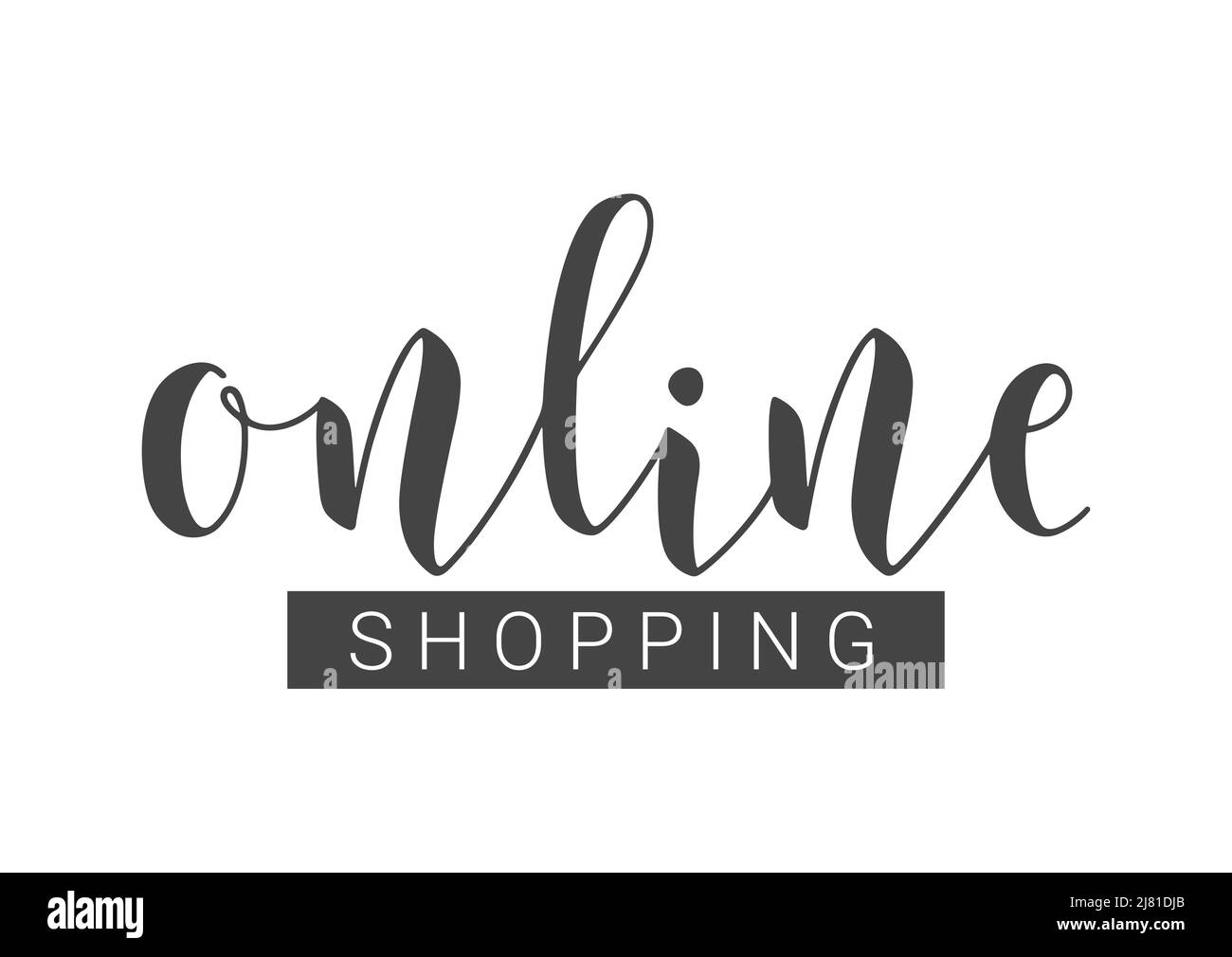 Handwritten Lettering of Online Shopping. Template for Banner, Card ...