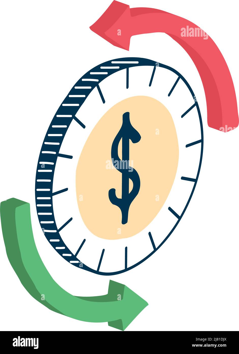 coin with arrows around icon Stock Vector Image & Art - Alamy