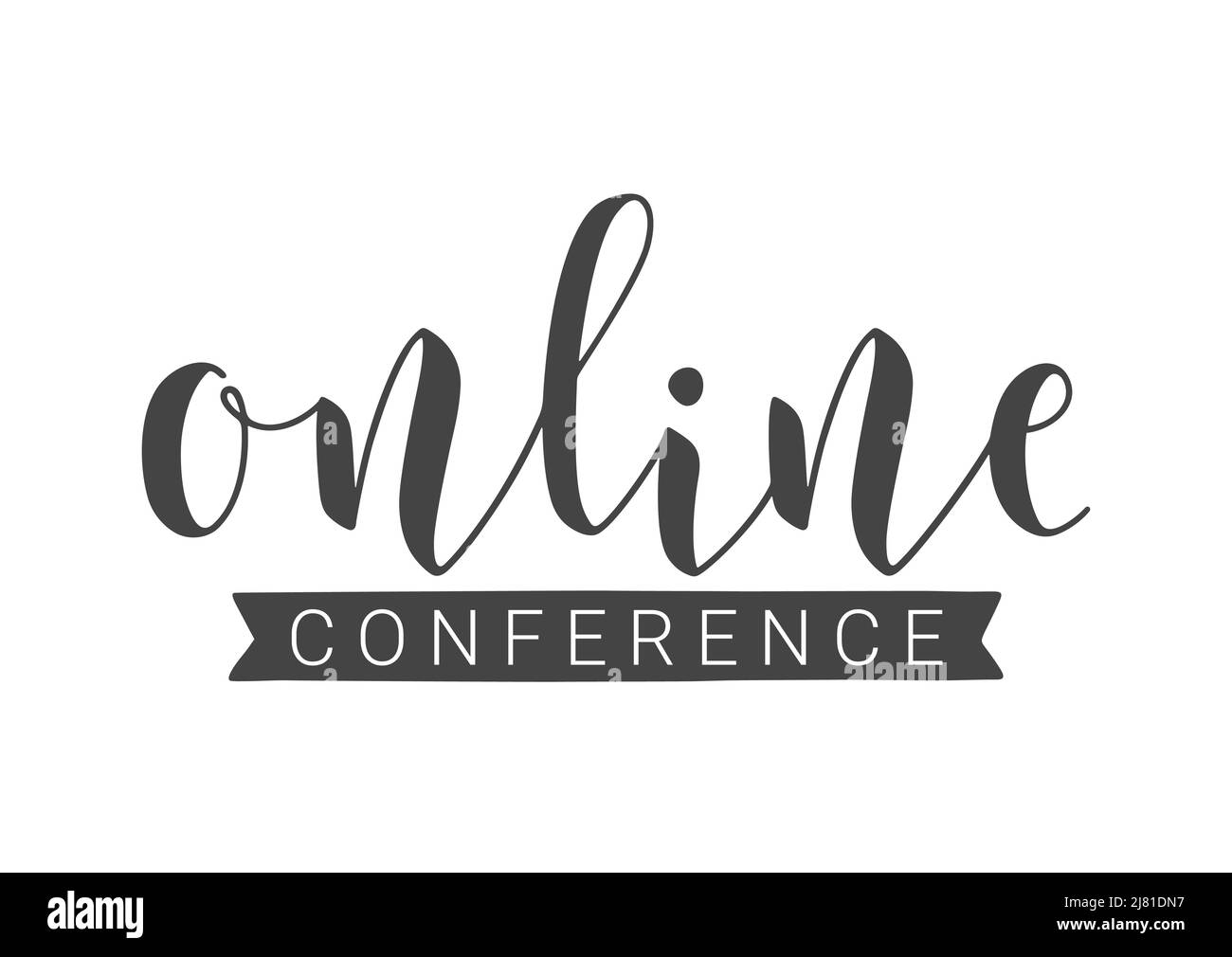 Handwritten Lettering of Online Conference. Template for Banner, Card ...
