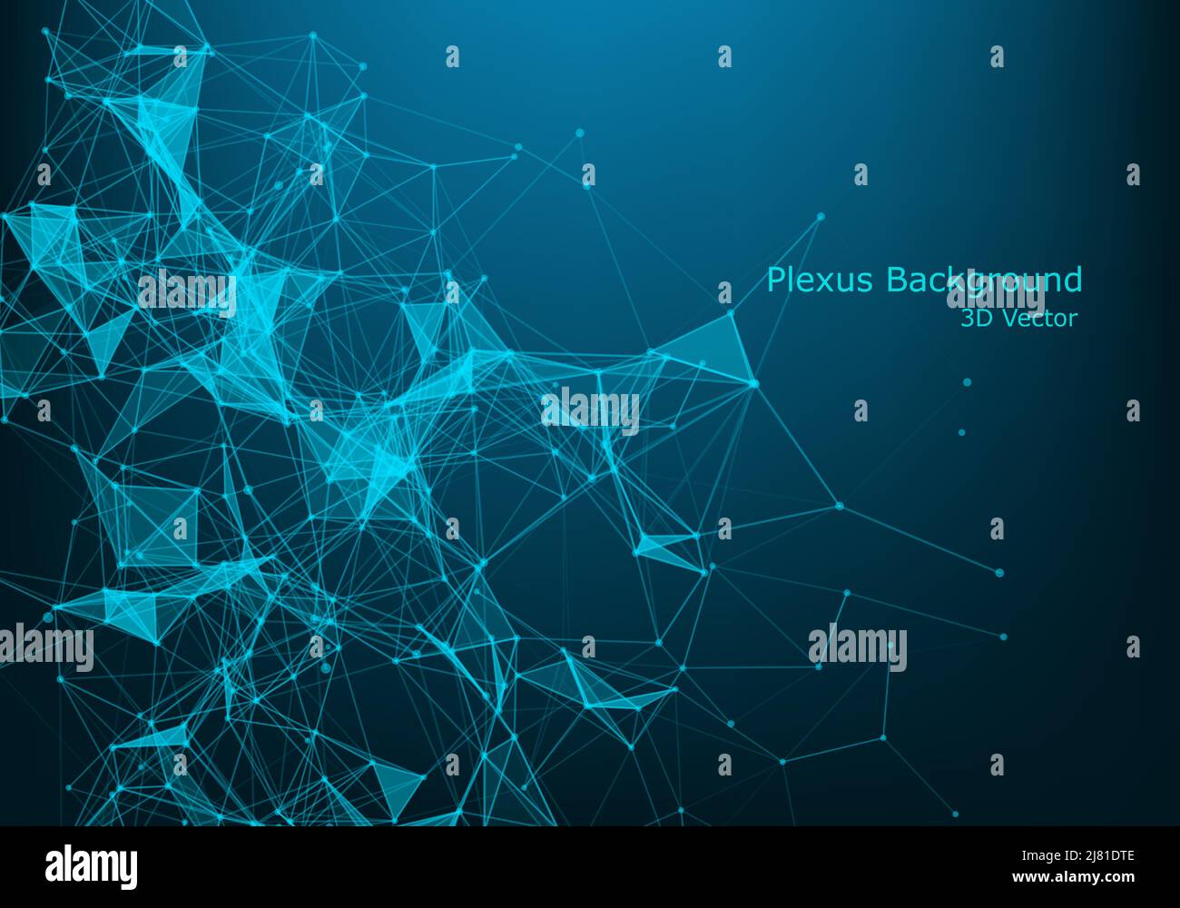 Abstract plexus background with connected lines and dots. Wave flow ...